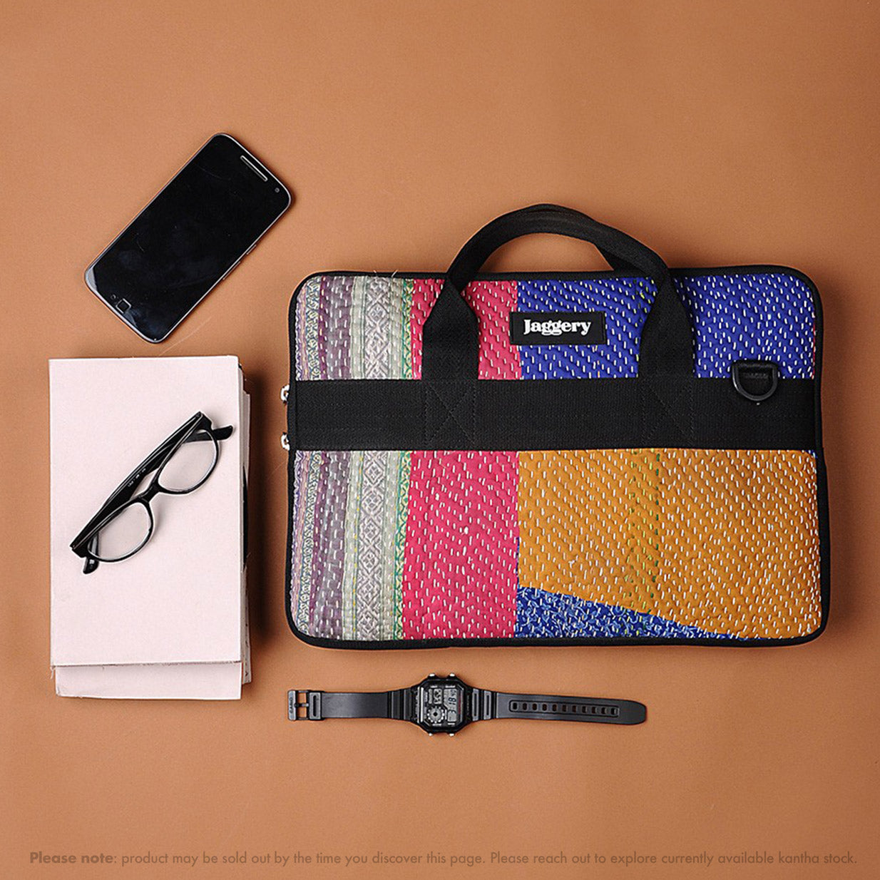 Punar Prayog Engulf 15" Laptop Sleeve in Vintage Kantha and Rescued Ca